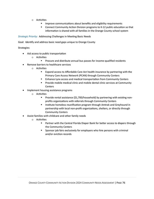 Orange County Government, Florida - OCCAD Needs Assessment Report 2024 ...