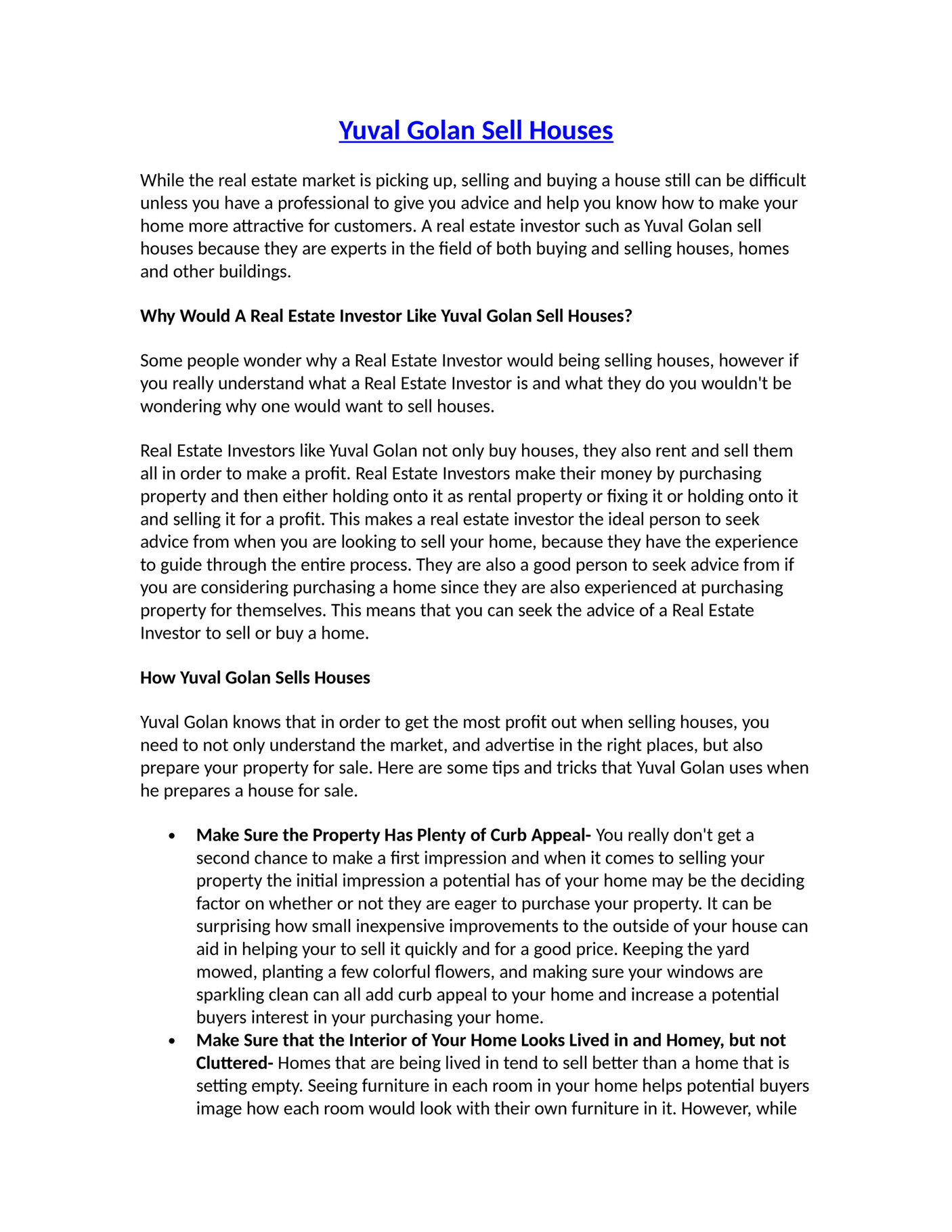 My publications - Yuval Golan Sell Houses - Page 1 - Created with ...