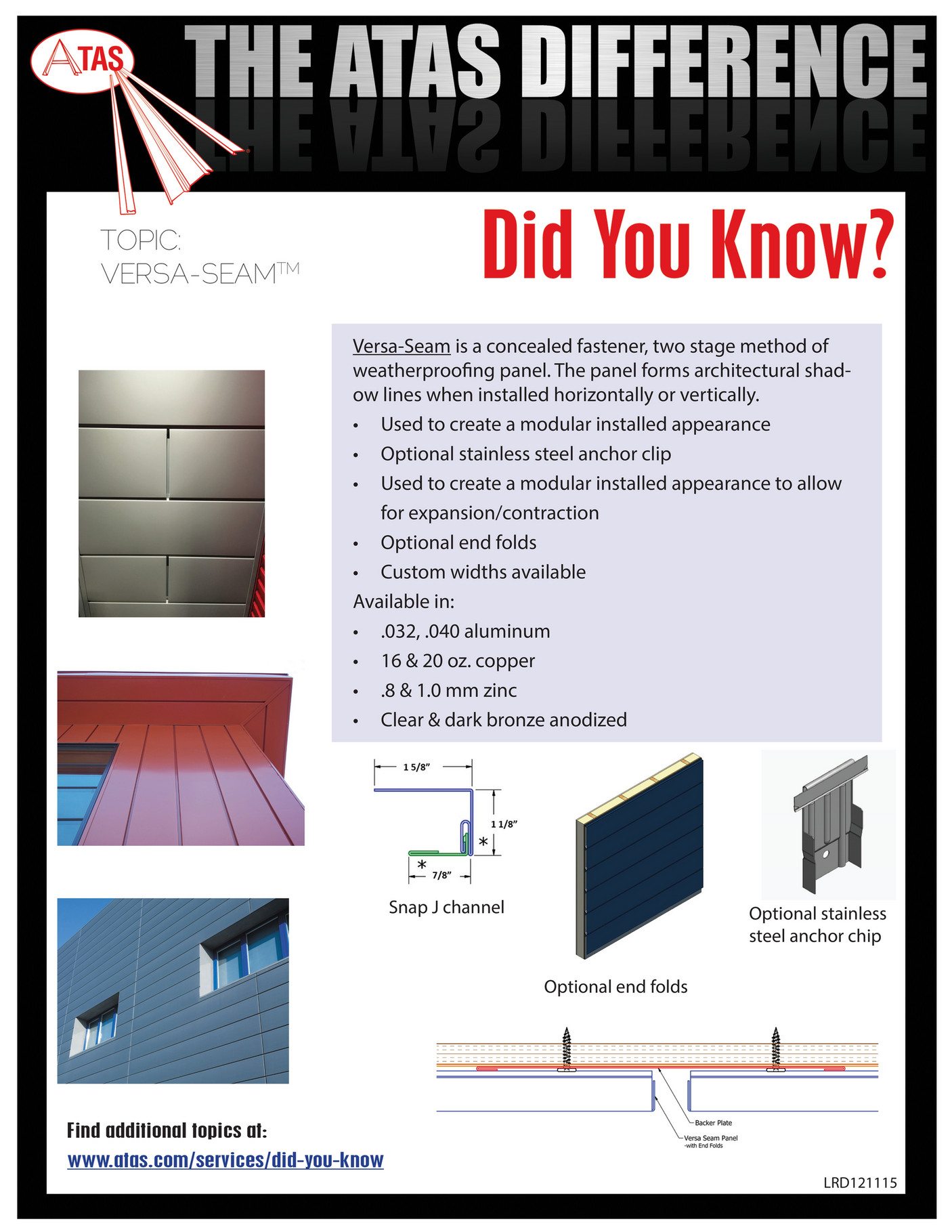ATAS International, Inc. - Versa-Seam - Page 1 - Created with Publitas.com