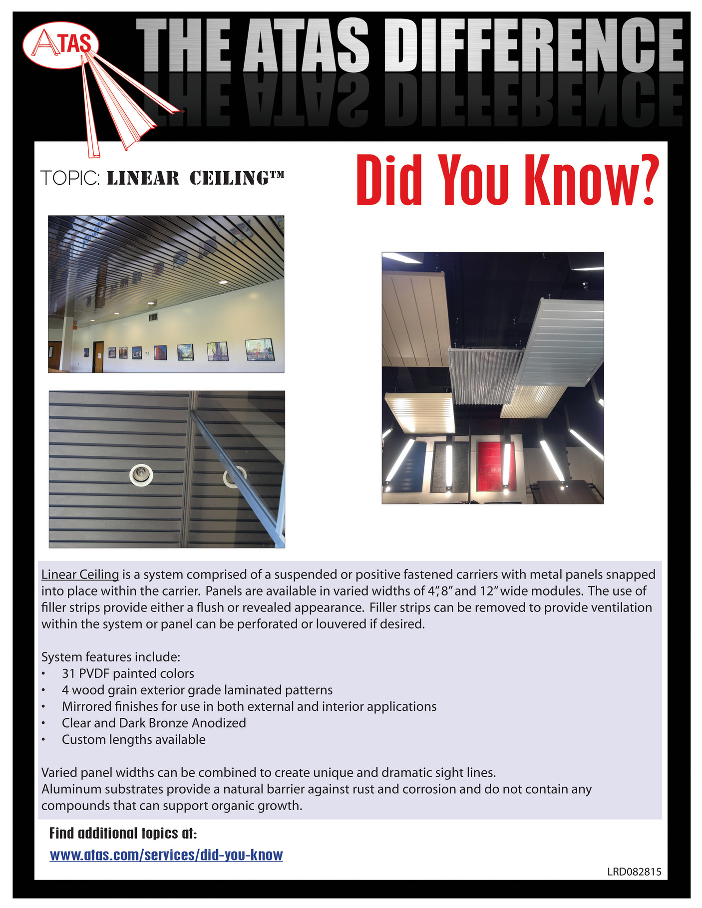 ATAS International, Inc. - Linear Ceiling - Page 1 - Created with Publitas.com