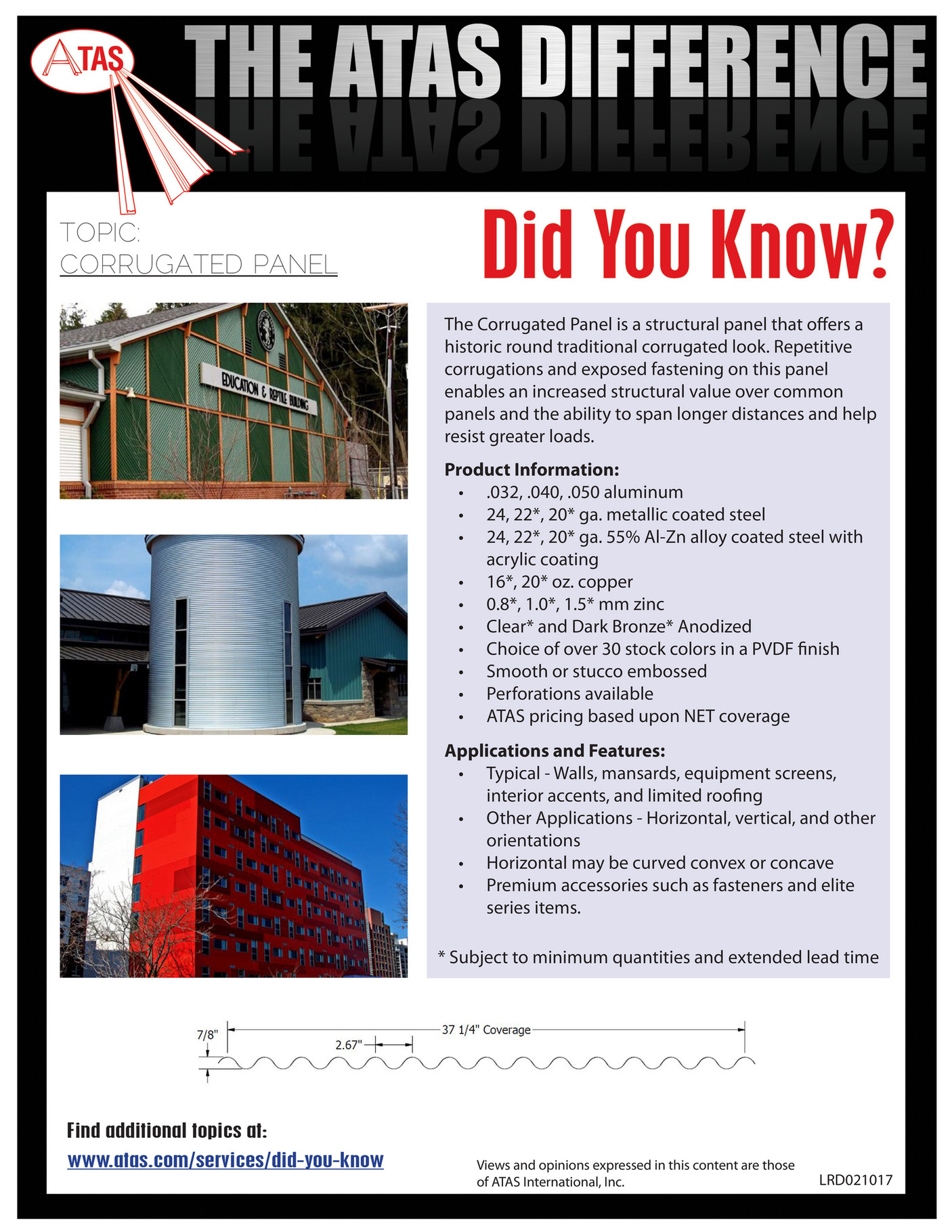 ATAS International, Inc. - Corrugated Panel - Page 1 - Created with Publitas.com