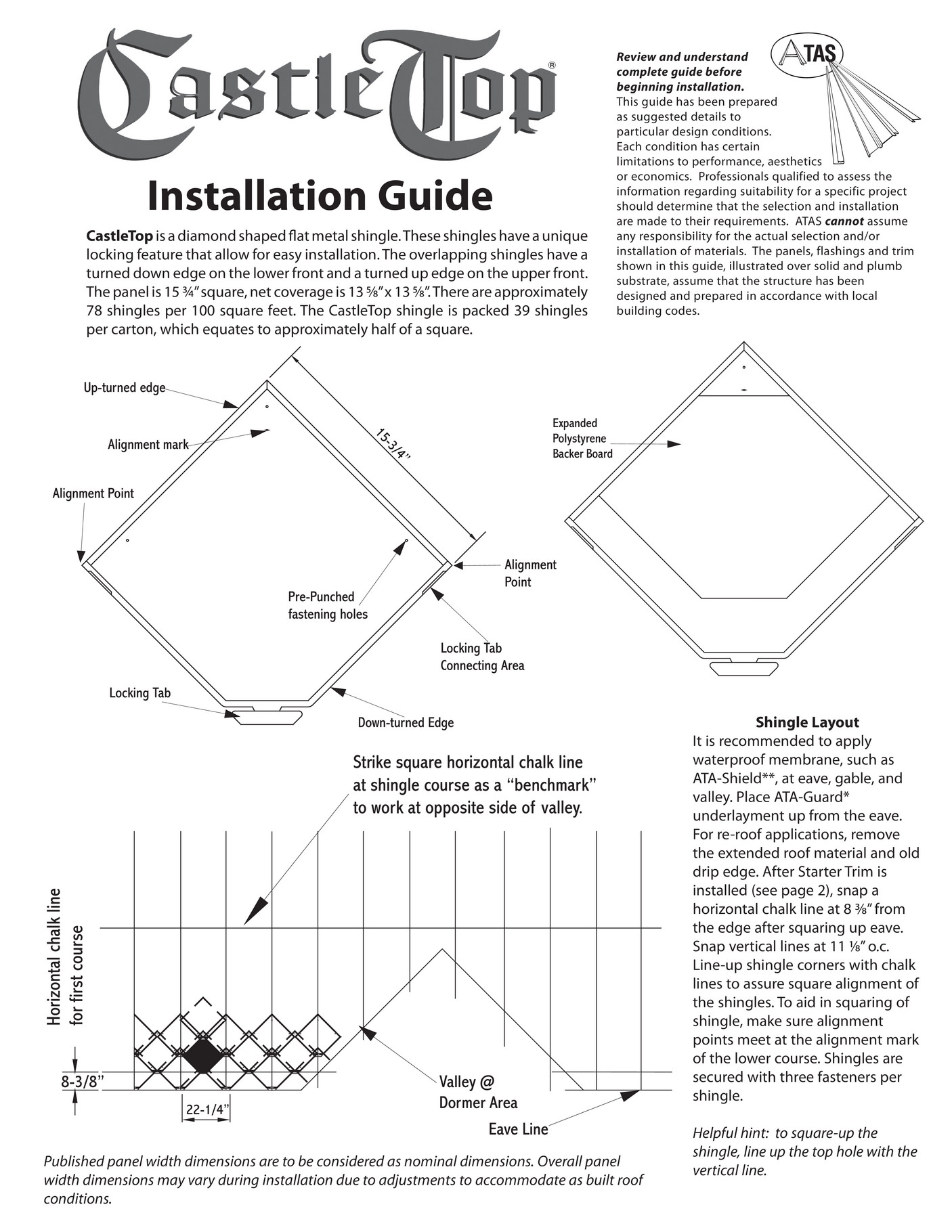 ATAS International, Inc. - CastleTop Install Guide - Page 1 - Created with Publitas.com