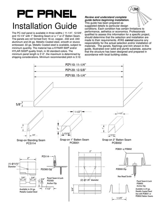 ATAS International, Inc. - PC Panel Install Guide - Page 1 - Created with Publitas.com