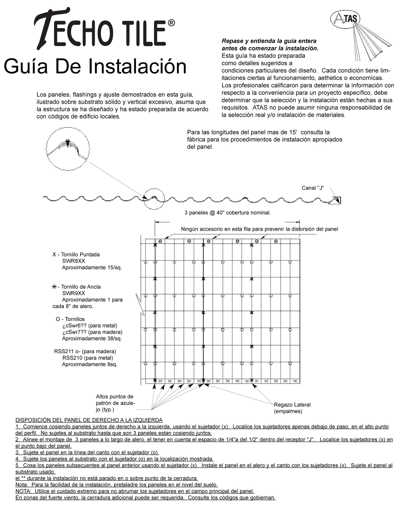 ATAS International, Inc. - Techo Tile Install Guide - Spanish - Page 1 - Created with Publitas.com