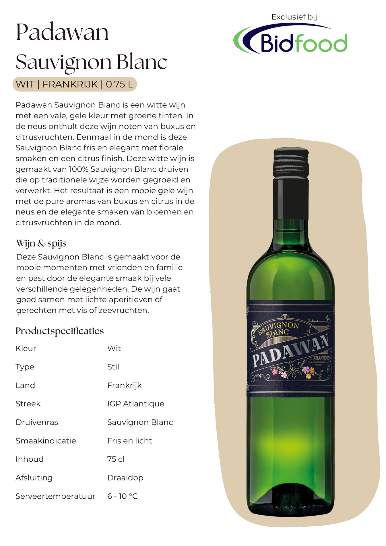 Bidfood - Padawan Sauvignon Blanc - 2024 - Bidfood - Pagina 1