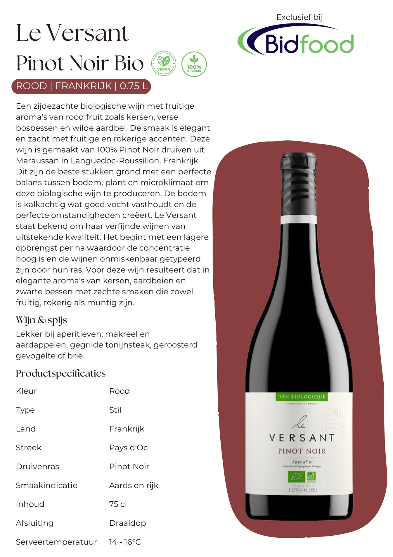 Bidfood - Le_Versant_Pinot_Noir_Bio - Bidfood - Pagina 1