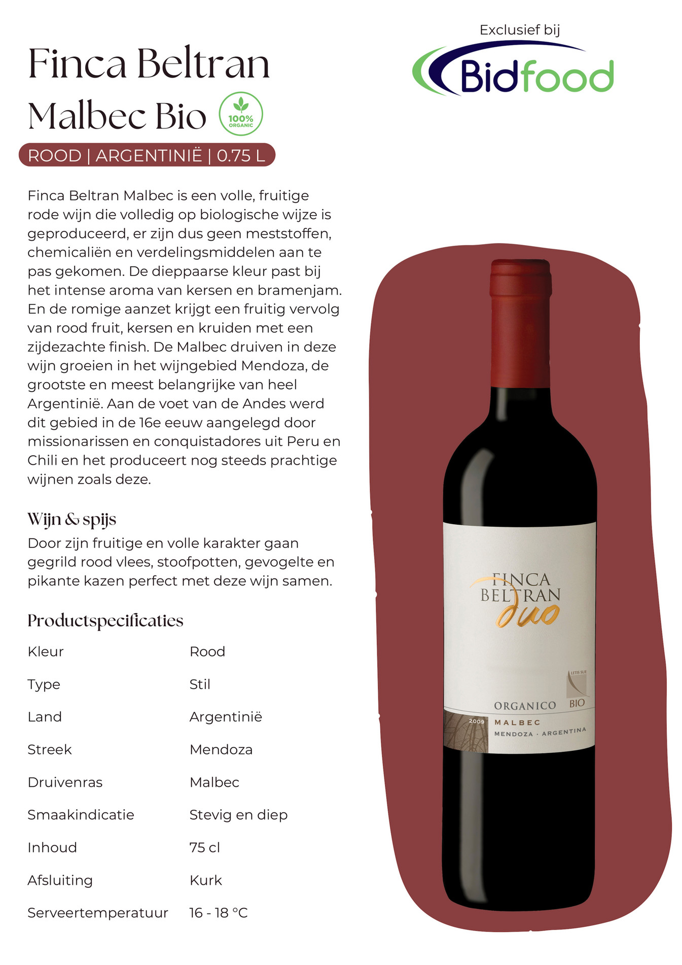 Bidfood - Finca_Beltran_Malbec_Bio - Bidfood - Pagina 1