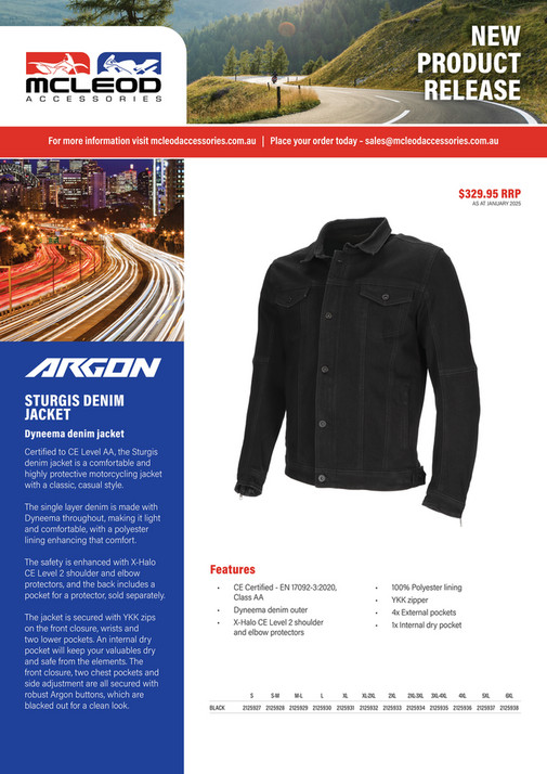 McLeod Accessories - Argon - 2025 - Sturgis Denim RETAIL - Page 1