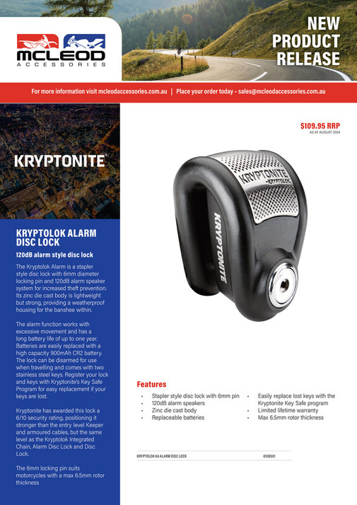 McLeod Accessories - Kryptonite - 2024 - Kryptolok Alarm Disc Lock ...