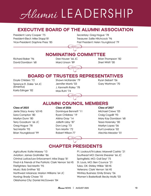 College of the Ozarks - Fall 2025 Alumni News - Page 19
