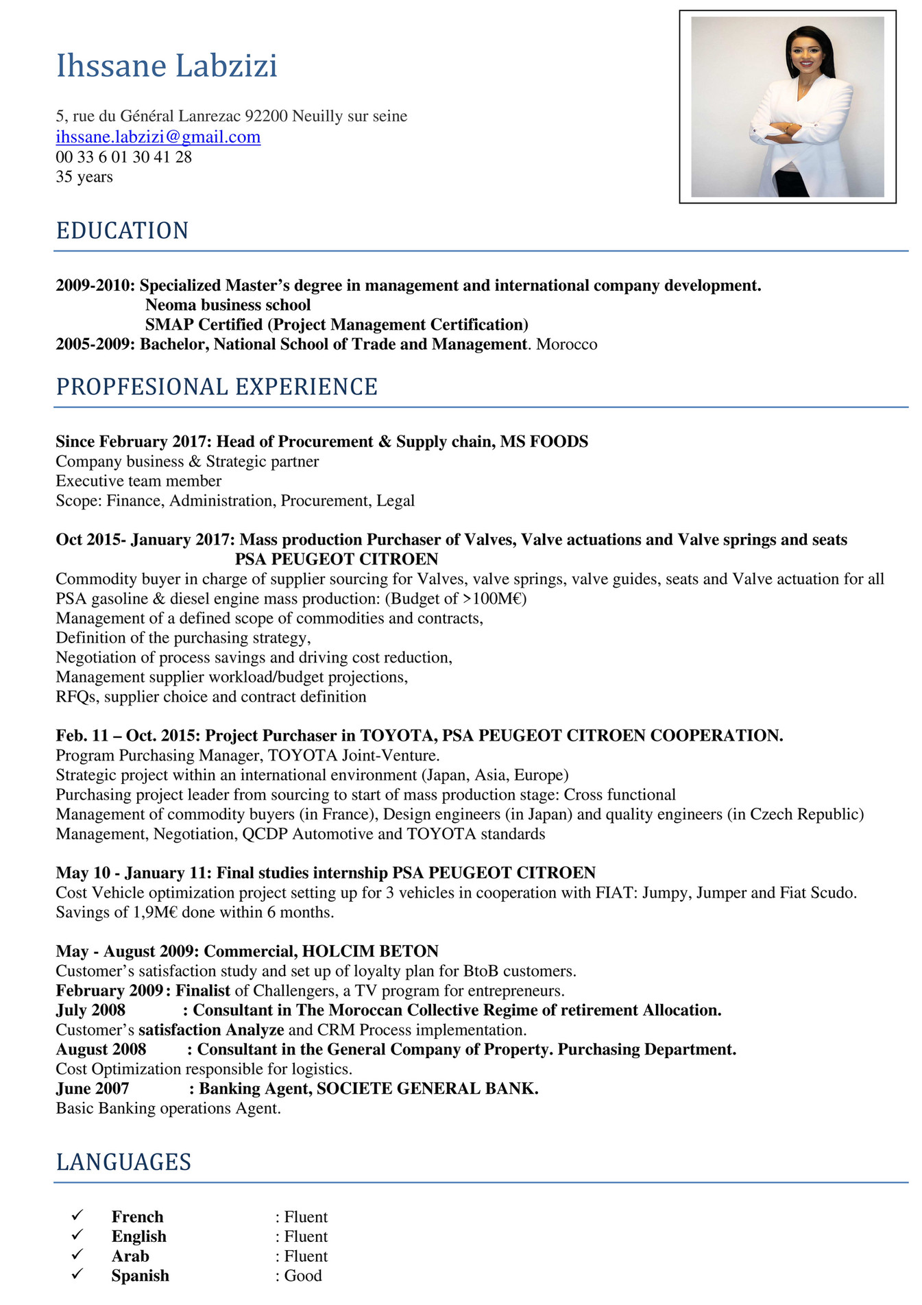 CV Ihssane Labzizi - Page 1 - Created with Publitas.com