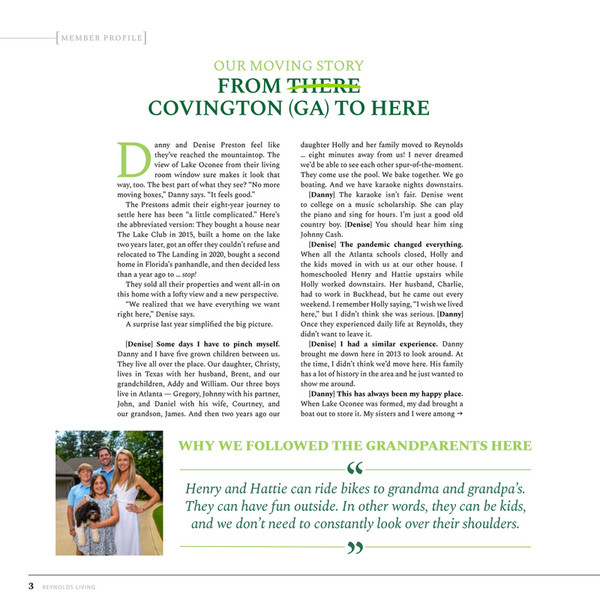 My publications - Reynolds Living Magazine Fall/Winter 2023 - Page 4-5 ...