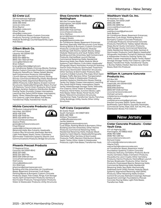 National Precast Concrete Association - NPCA Membership Directory 2025 ...