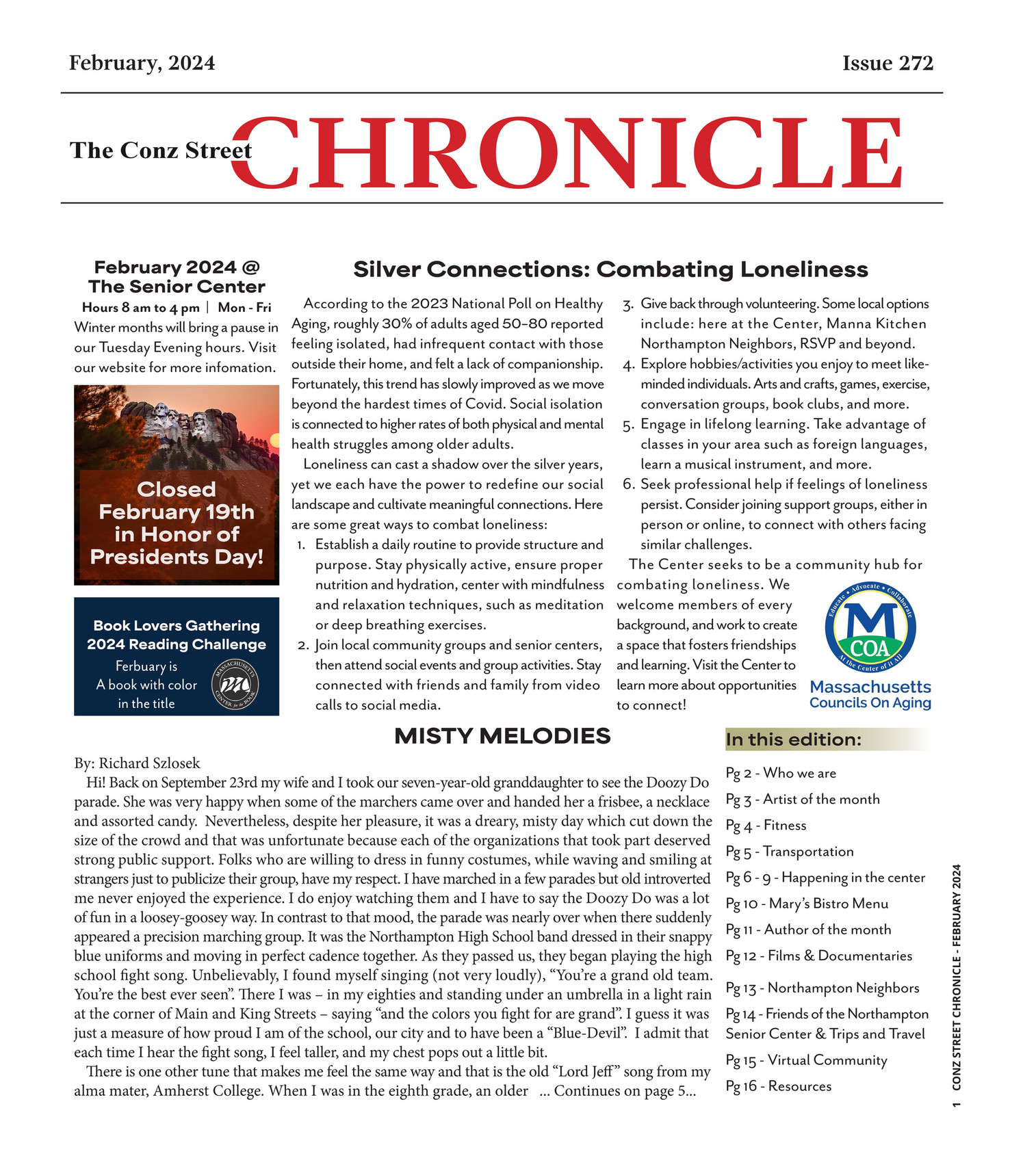 My publications - Conz Street Chronicle - February 2024 - Page 1