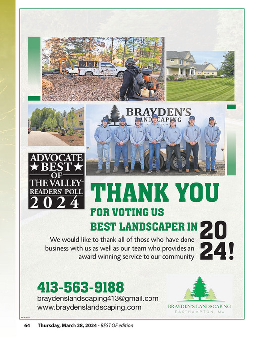 My publications - Valley Advocate Best Of 2024 - Page 64-65