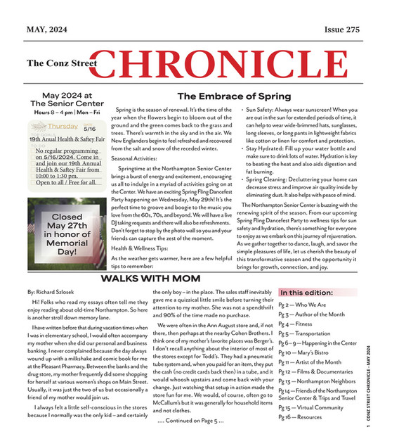 My publications - Conz Street Chronicle - May 2024 - Page 1