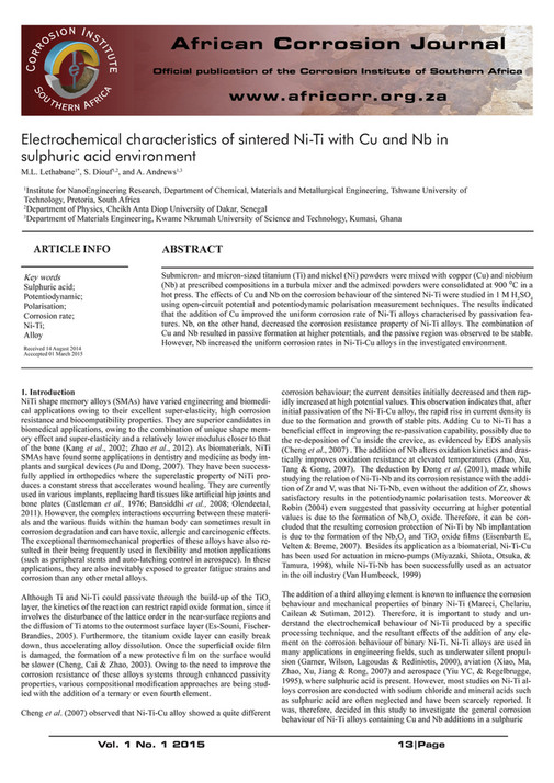 African Corrosion Journal - Vol 1 Issue 1 - Page 12-13 - Created with ...