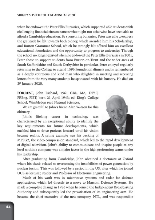 Sidney Sussex Development Office - College Annual 2020 - Page 42-43 ...