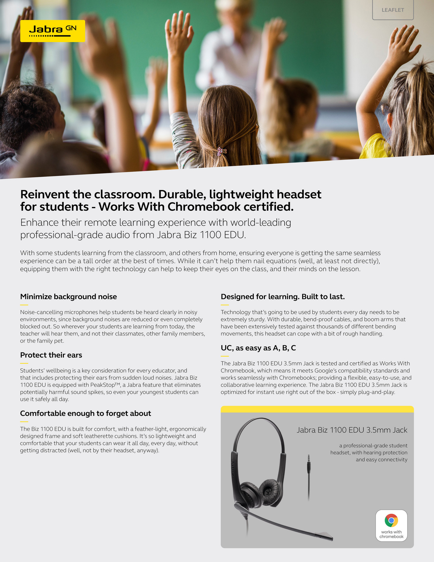 Jabra - Jabra Biz 1100 EDU 3.5mm WWCB Leaflet - Page 1