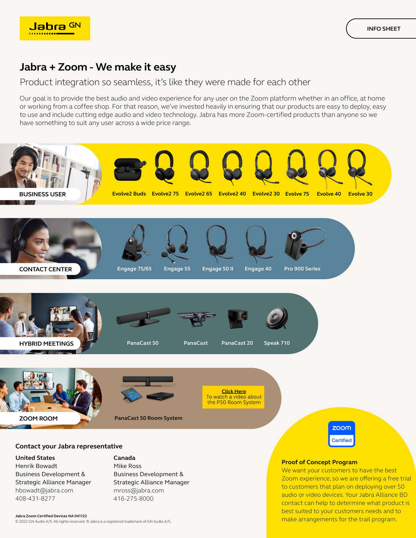 Jabra - Zoom Certified Devices flyer with video link - Page 1