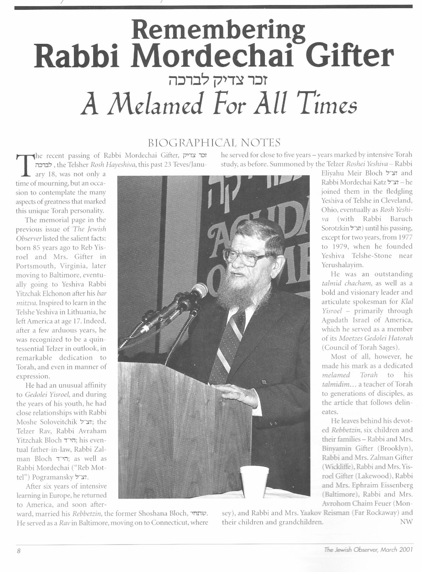 Jewish Observer Article on Rav Gifter - Page 1 - Created with Publitas.com