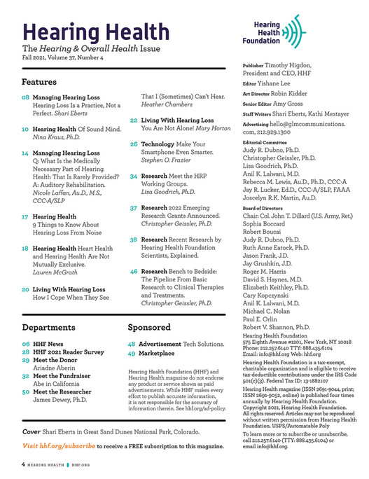 Hearing Health Magazine Fall 2021 Issue - Page 1 - Created with ...