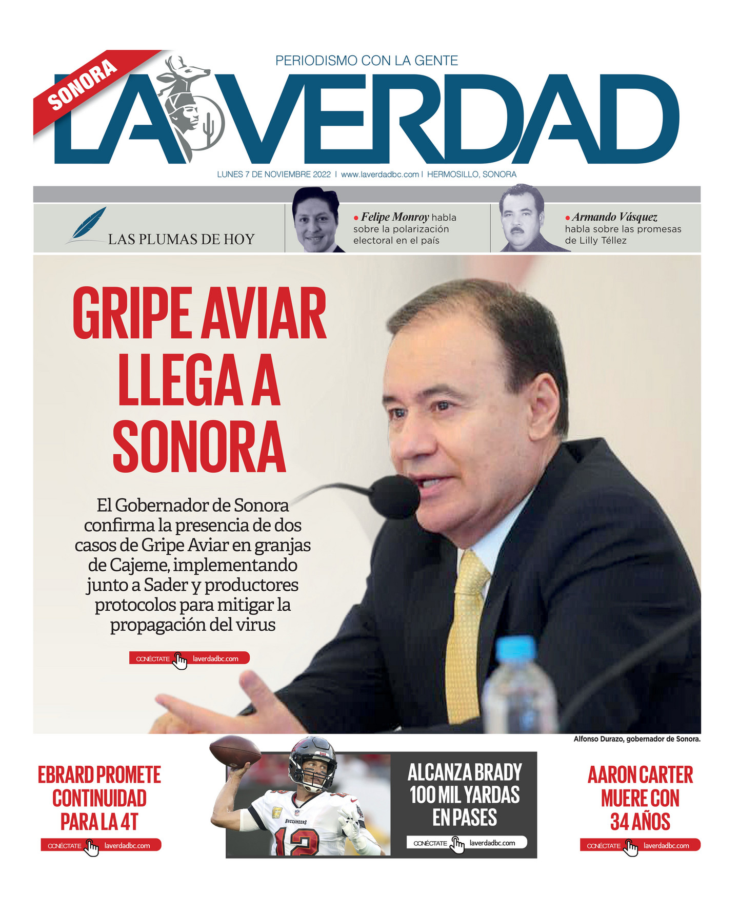 Impreso LA VERDAD - EDICION SONORA 7 DE NOVIEMBRE 2022 - Página 1 ... Impreso LA VERDAD - EDICION SONORA 7 DE NOVIEMBRE 2022 - Página 1 ...