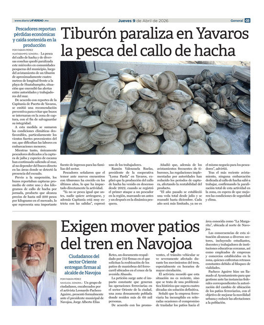 Impreso LA VERDAD - EDICION LA VERDAD 9 DE ABRIL 2026 - Página 1 ...