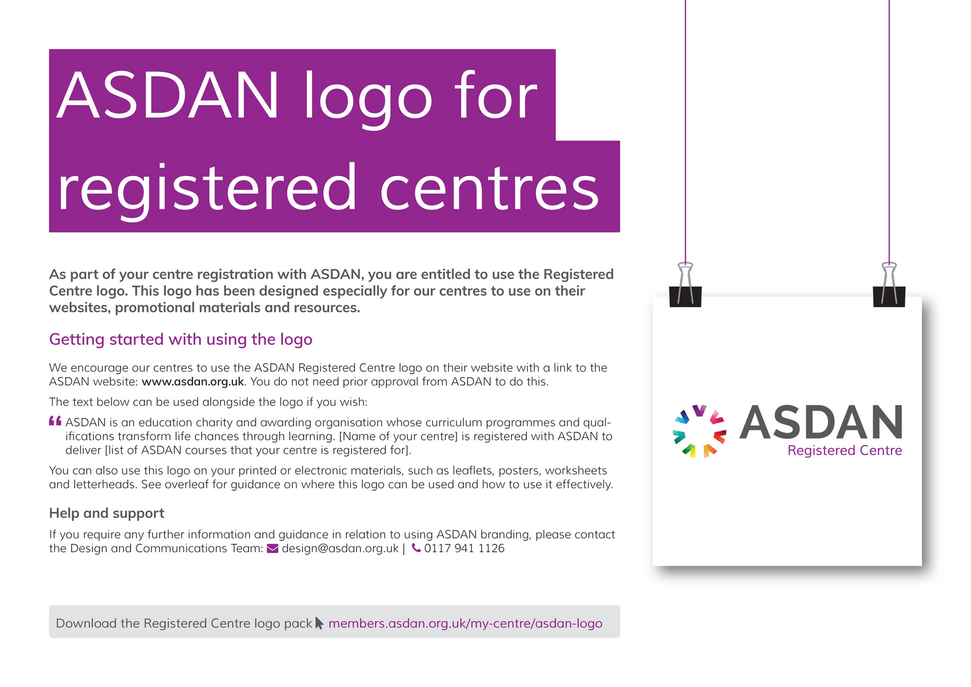 My publications - ASDAN Registered Centre logo guidance - Page 1 ...