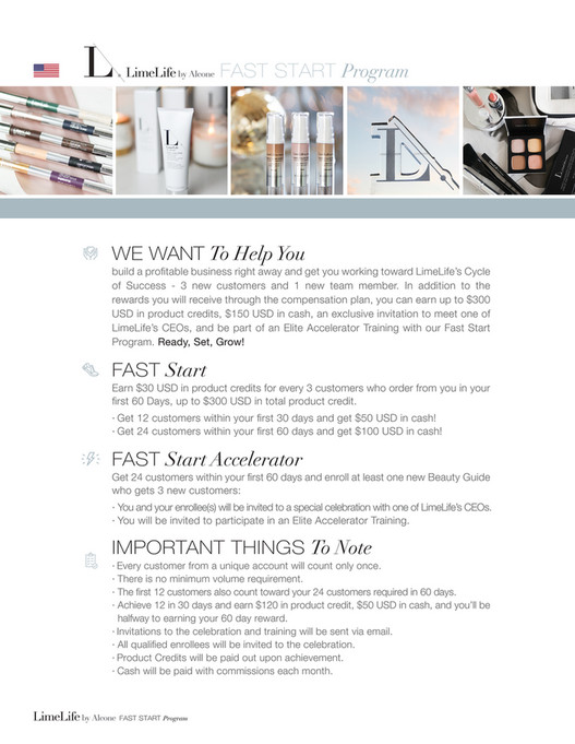 LimeLife by Alcone - LimeLife 2022 Fast Start - US - Page 1