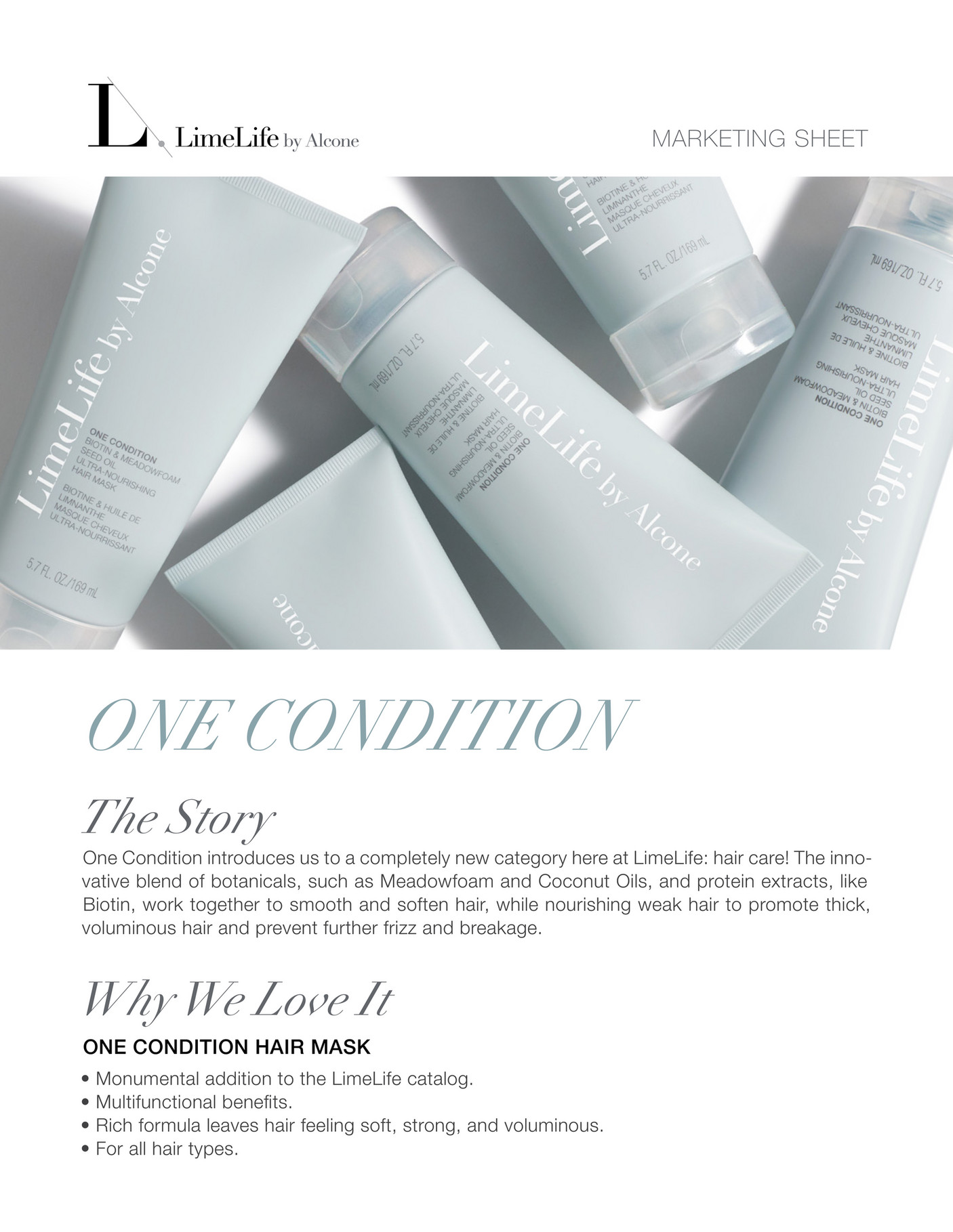 LimeLife by Alcone - One Condition Marketing Sheet - Page 1