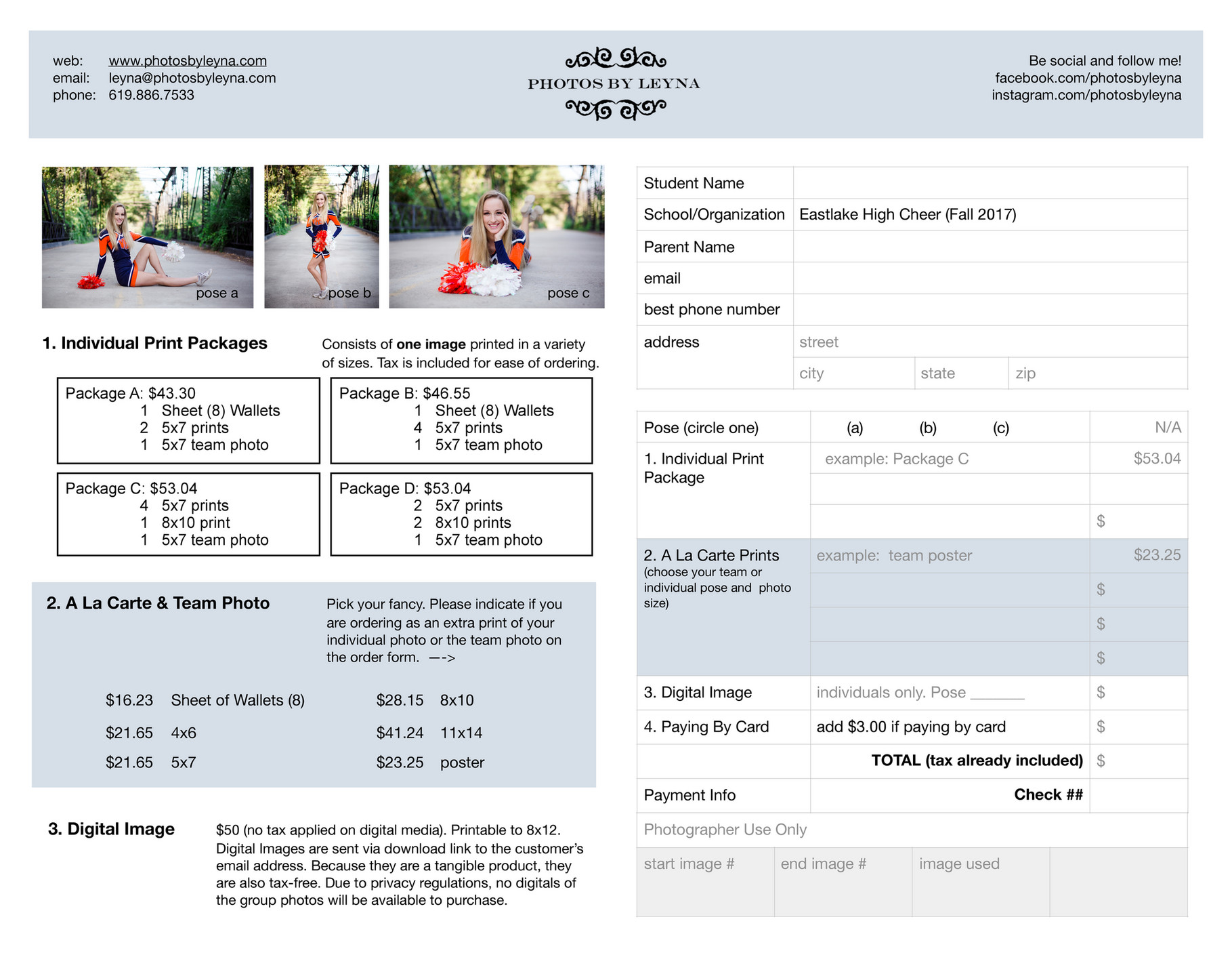 My publications - ELH Cheer Order Form - Page 1 - Created with Publitas.com