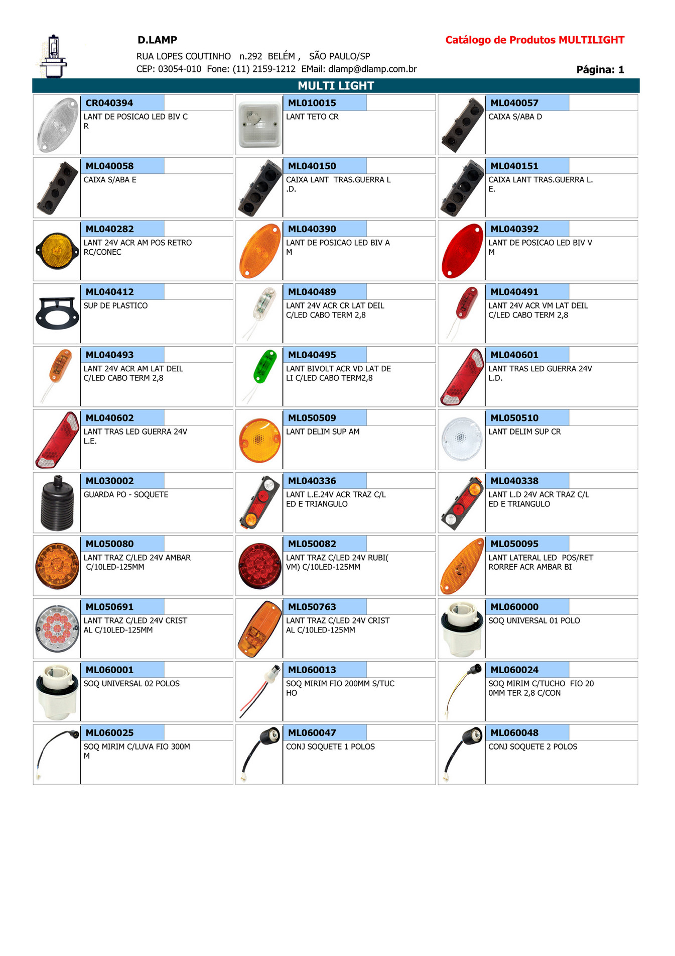 D.LAMP - catálogos site - D.LAMP - Catálogo MULTILIGHT - Página 1 ...