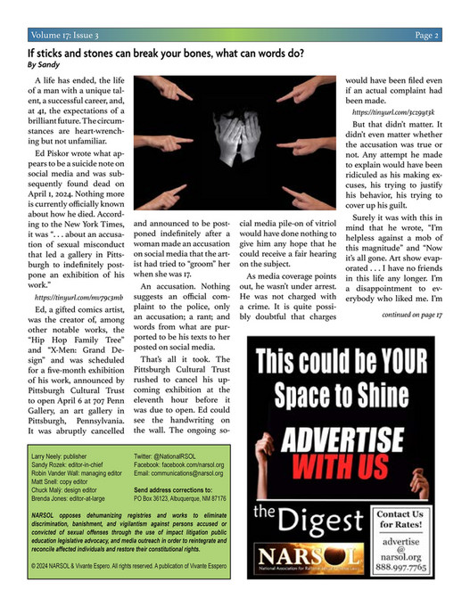 My publications - The NARSOL Digest XVII-June/July 2024 - Page 1 ...