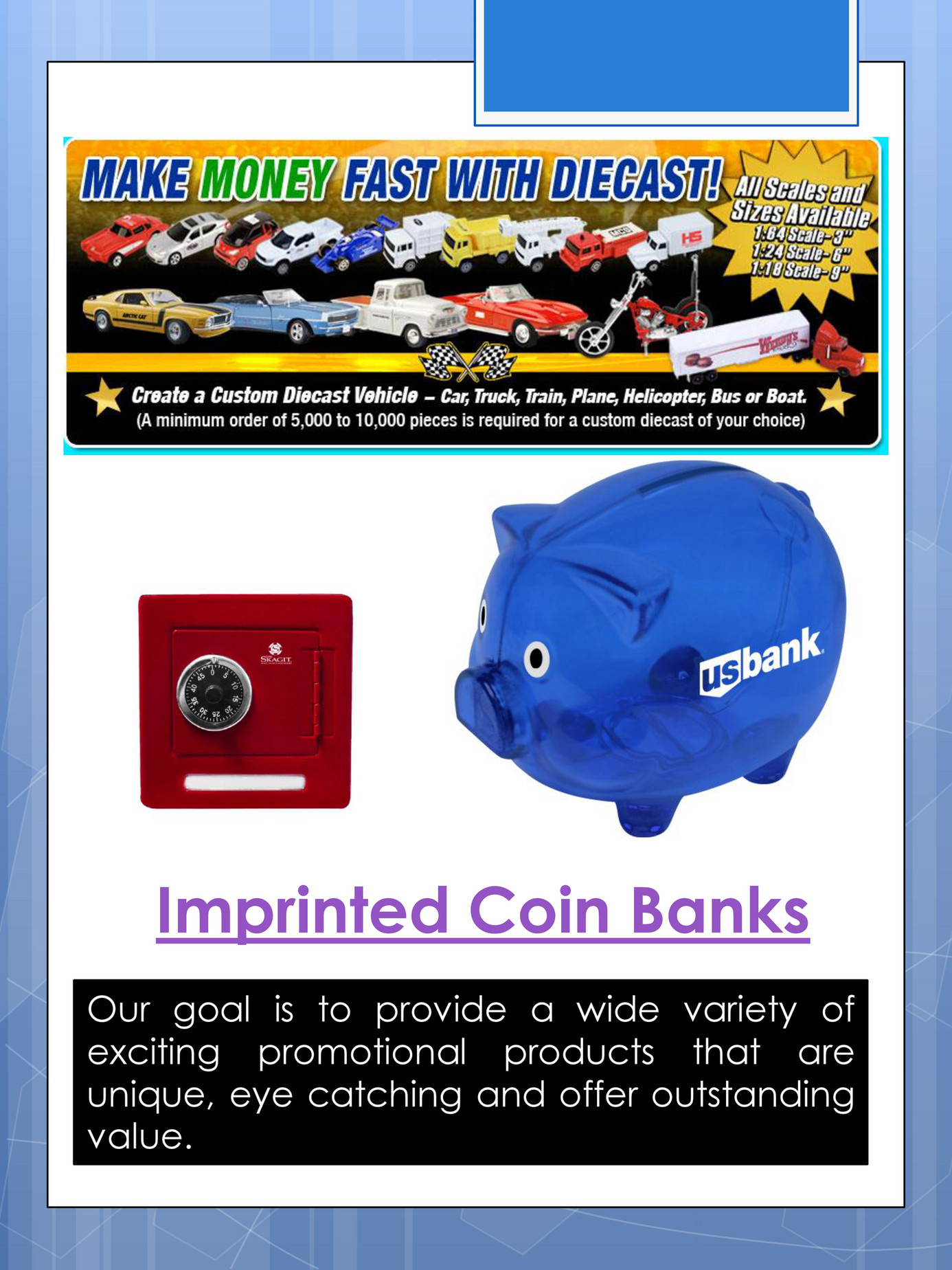 My publications - Imprinted Coin Banks - Page 1 - Created with Publitas.com