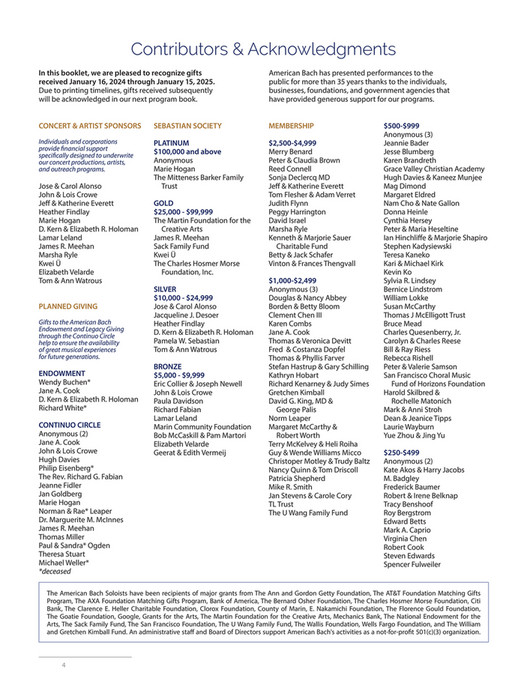 American Bach Soloists - Discovery Series Spring 2025 - Page 1 ...