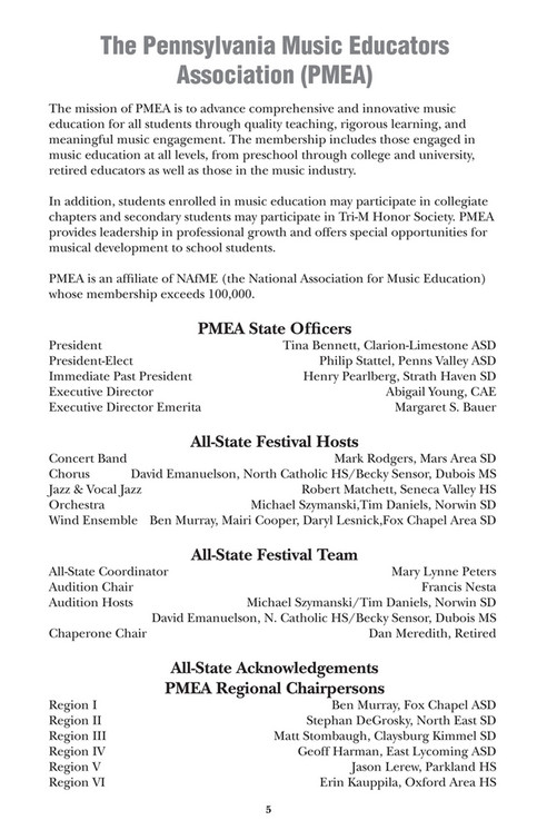 PMEA - 2019 PMEA All-State Program - Page 4-5 - Created with Publitas.com