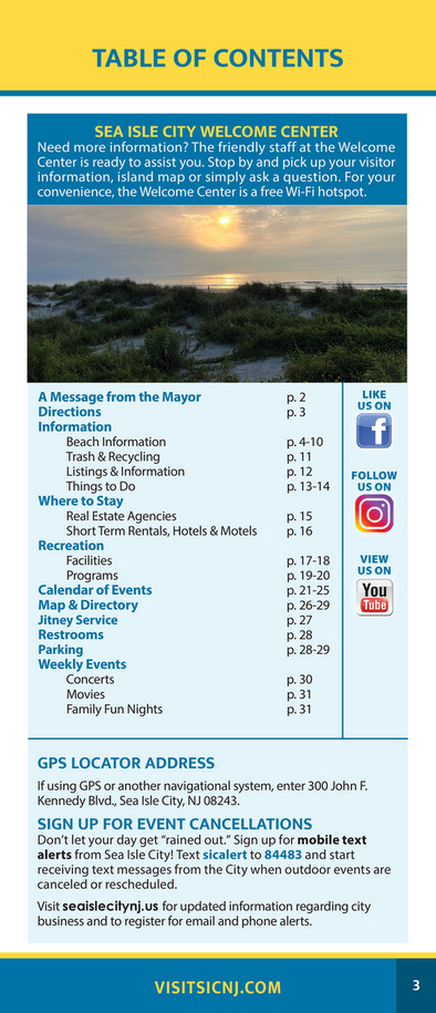 Seven Mile Publishing - Sea Isle City 2024 Reference Guide - Page 2-3