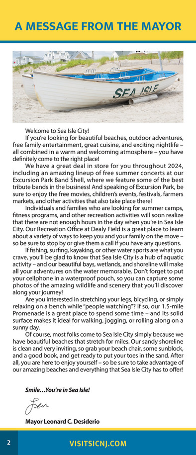 Seven Mile Publishing - Sea Isle City 2024 Reference Guide - Page 2-3