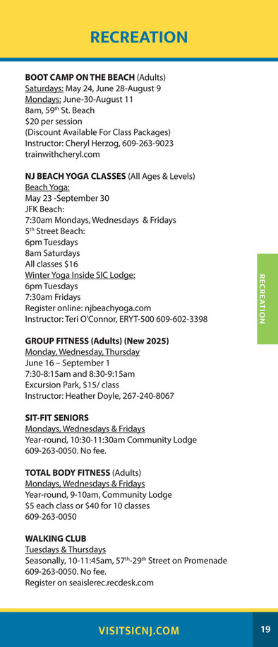 Seven Mile Publishing - Sea Isle City Reference Guide 2025 - Page 18-19