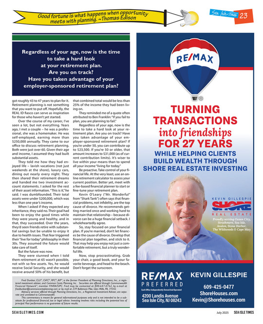 Seven Mile Publishing - Sea Isle Times July 2025 - Page 22-23
