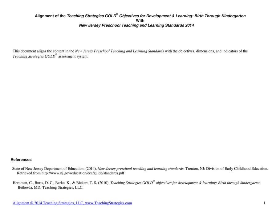 Seven Mile Publishing - Teaching Strategies GOLD Objectives for ...