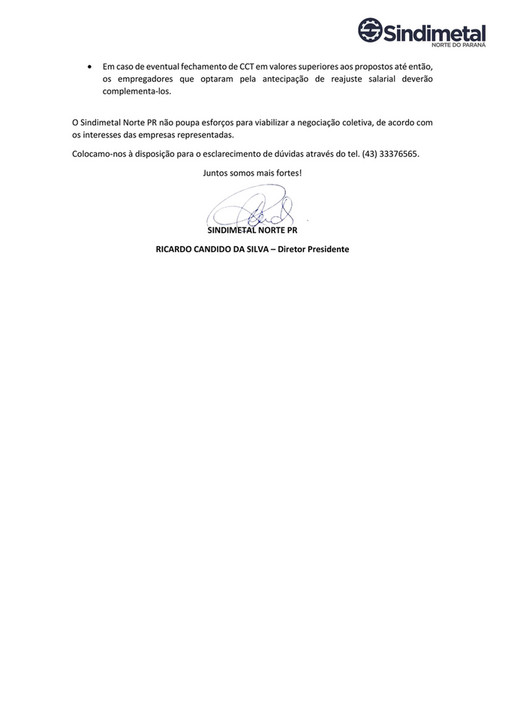 Sindimetal Norte do Paraná - SINDIMETAL COMUNICADO DECISÃO AGE ...