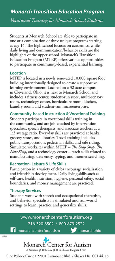 bellefaire jcb - Monarch Center for Autism Brochure - Page 2-3 ...