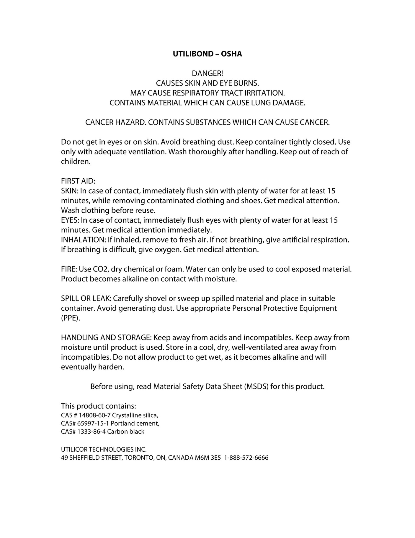 My publications - UTILIBOND ­ OSHA - Page 1 - Created with Publitas.com