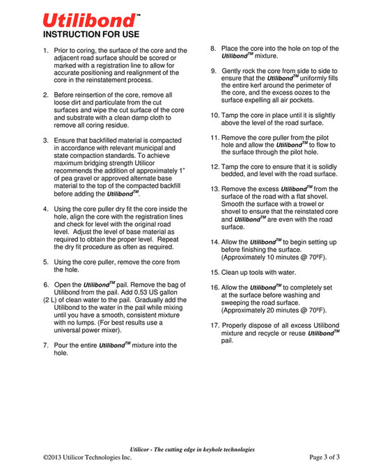 My publications - Utilibond Data Sheet 2013 - Page 2-3 - Created with ...
