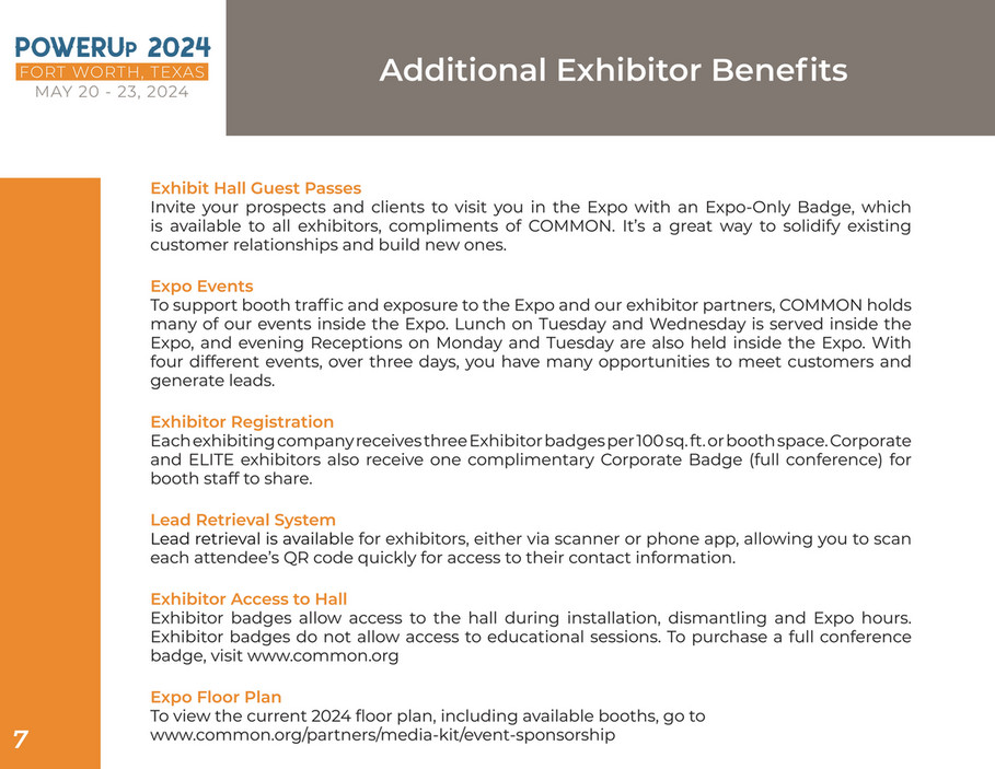 COMMON - COMMON Exhibitor Prospectus 2023-2024 - Page 7