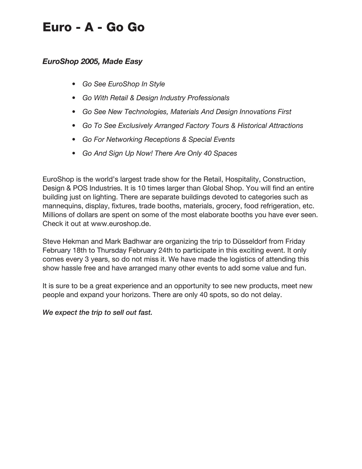 go go publications - euro a go go 2005 - programme guide - Page 2-3 ...