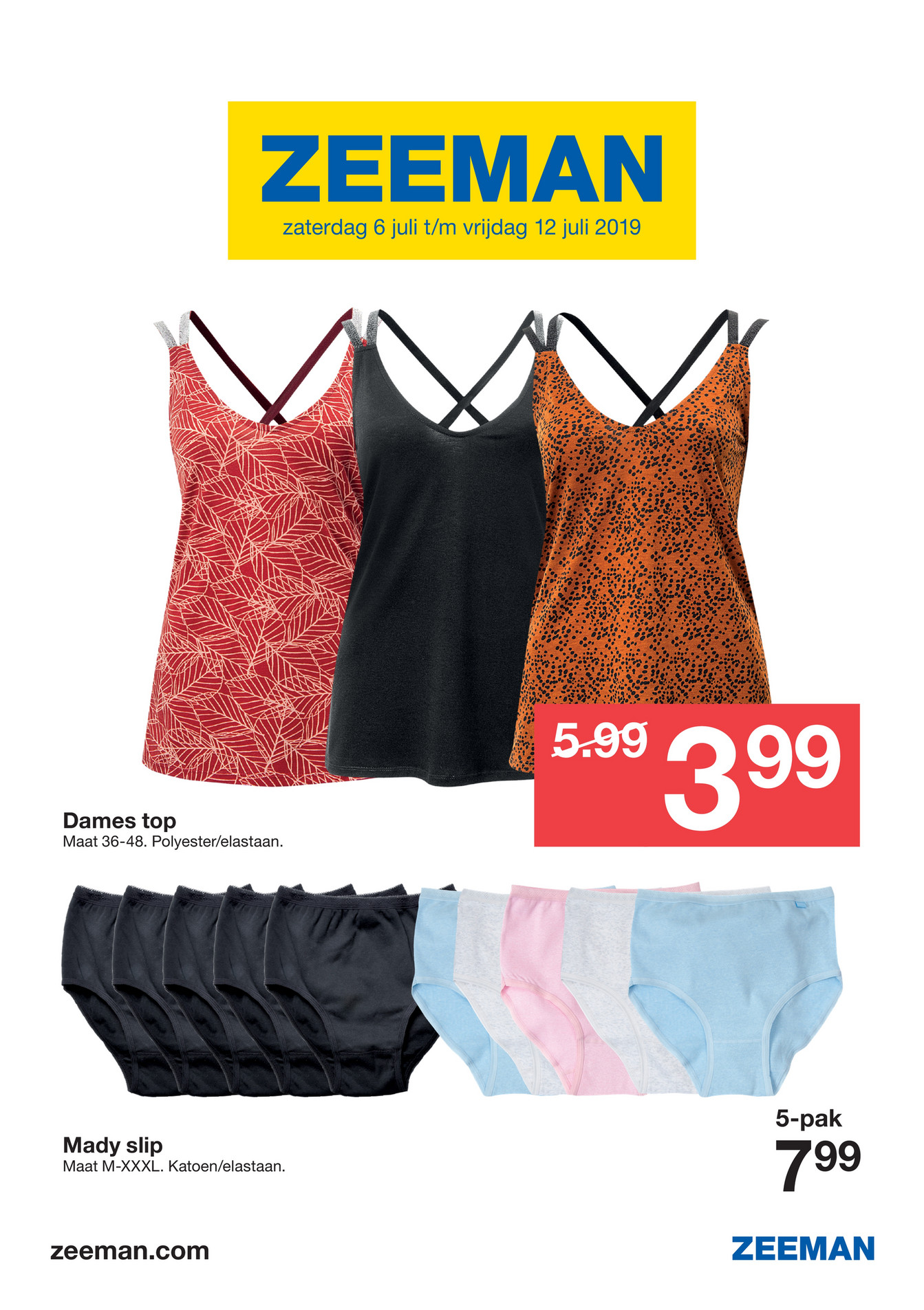 Folderaanbiedingen - Zeeman 6-12 Juli BE - Pagina 1