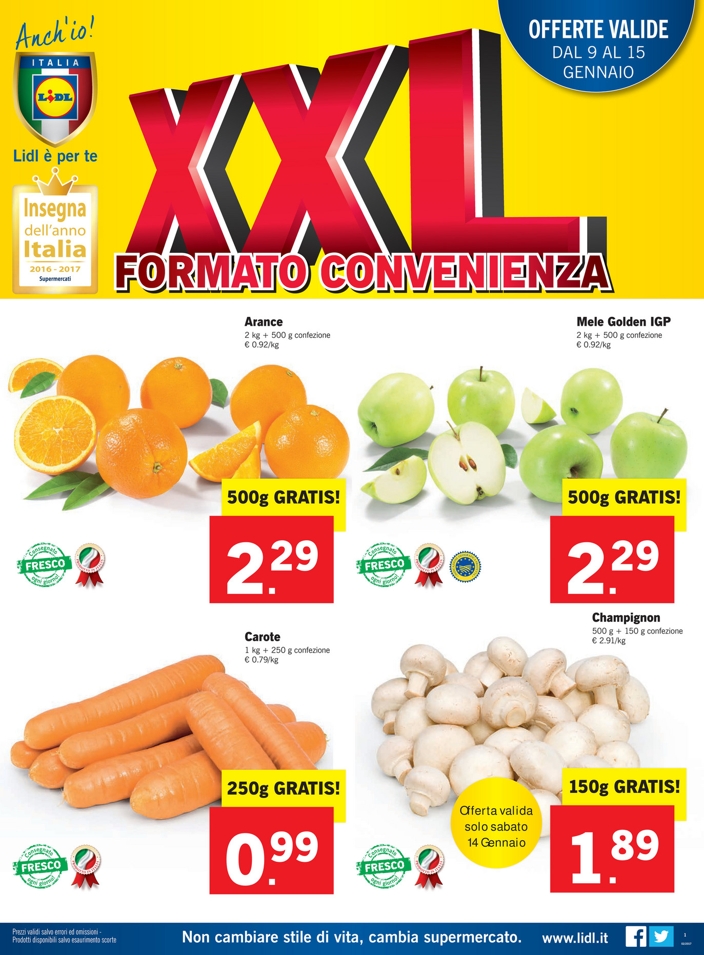 SP - Lidl - XXL Formato Convenienza dal 9 al 15 Gennaio 2017 - Page 8-9 ...
